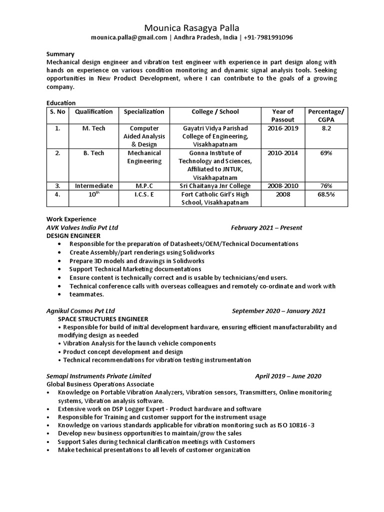 Mounica Palla M.Tech Design Engineer | PDF | Digital Signal Processing | Engineering
