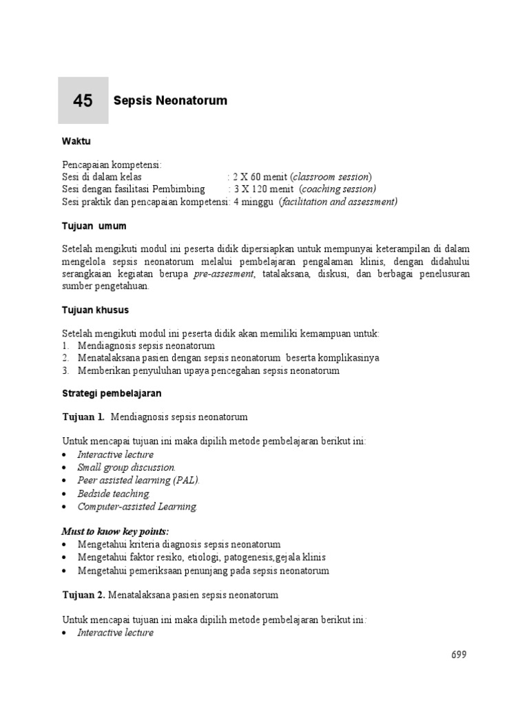 NEO11 Sepsis Neonatus Q | PDF | Pengembangan Diri | Kesehatan Holistik