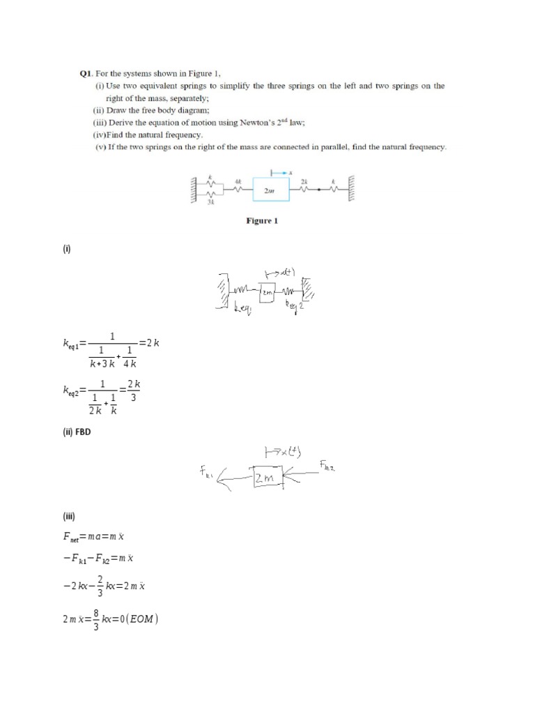 Vibration Assignment 1 Part 1 | PDF | Teaching Mathematics | Mathematical Analysis