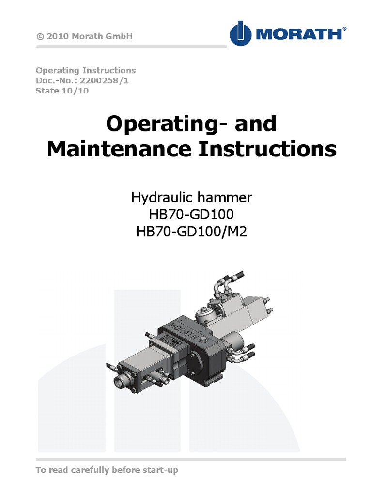 Operating-And Maintenance Instructions: Hydraulic Hammer HB70-GD100 ...