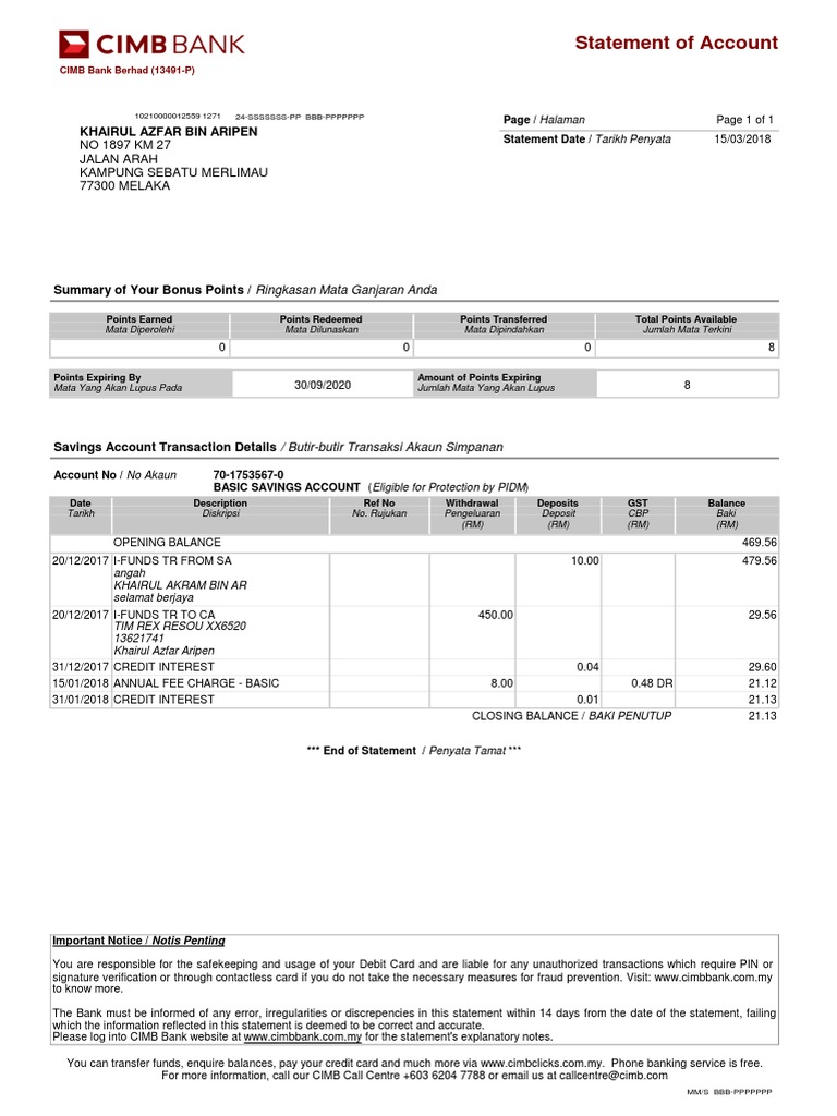 CIMB Bank Statement Sep 2020 | PDF | Credit Card | Services (Economics)