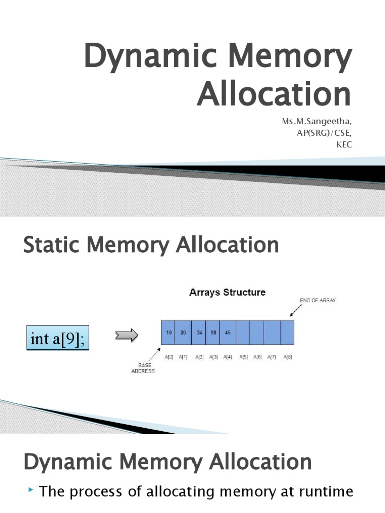 70 21 Dynamic Memory Allocation Pdf Pointer Computer Programming Computer Engineering