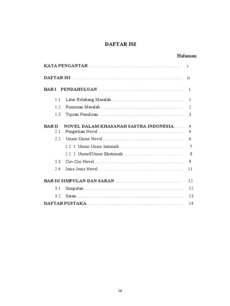 Contoh Daftar Isi Makalah | PDF