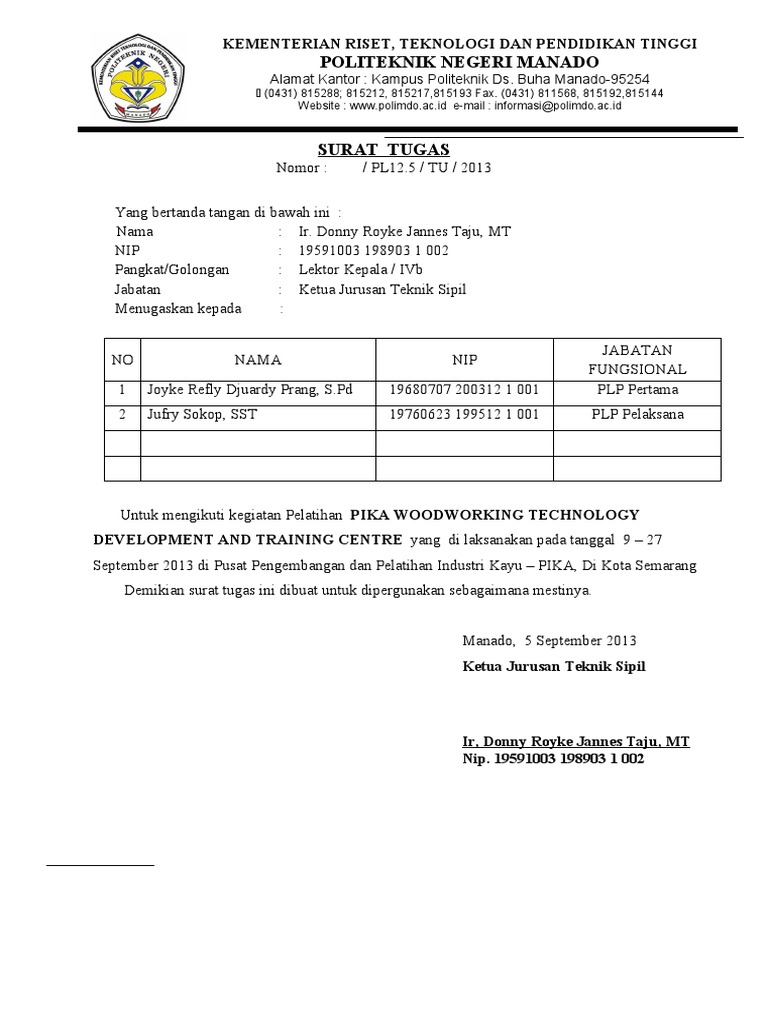 Surat Tugas 3 Oke | PDF
