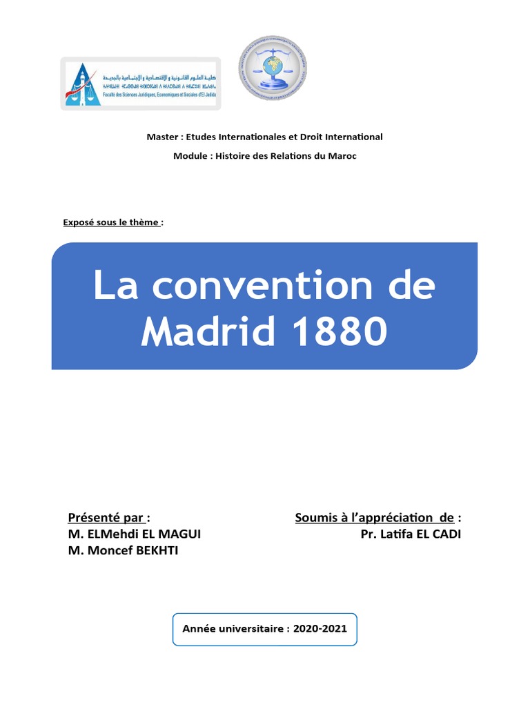Impact de la Convention de Madrid 1880 | PDF | Maroc | Politique mondiale