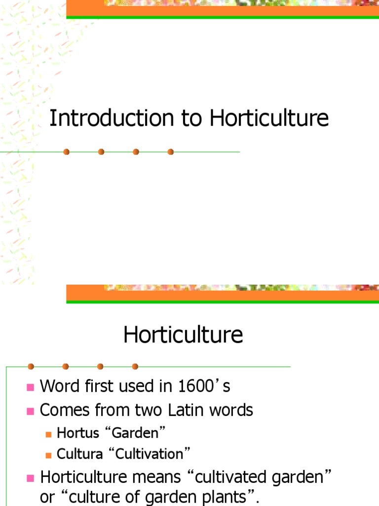 HORT-201 Introduction and History of Horticulture | PDF | Plants | Lawn