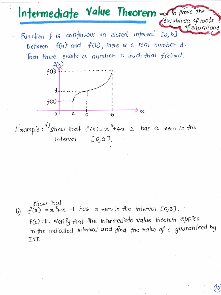 Intermediate Value Theorem | PDF