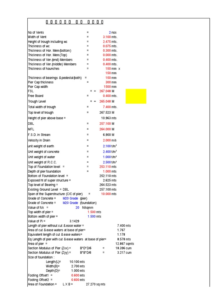 4) Pier Design | PDF | Bending | Stress (Mechanics)
