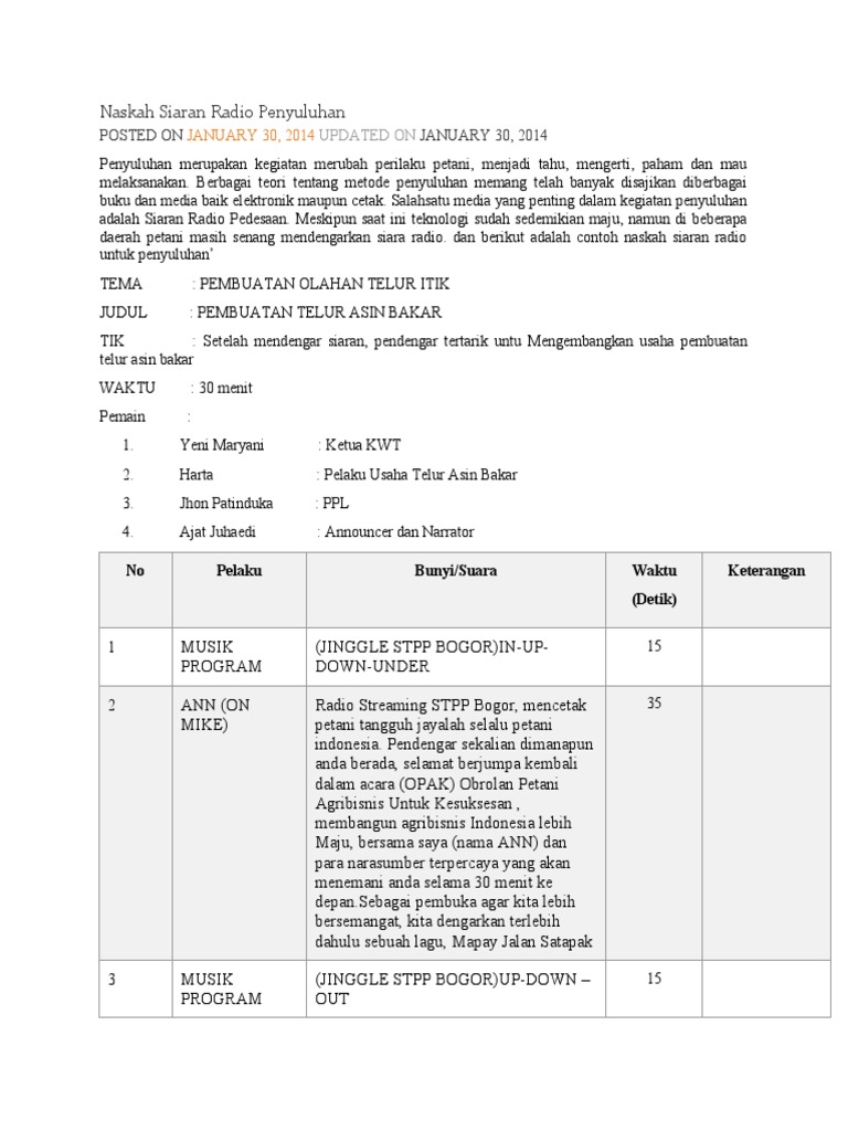 Naskah Siaran Radio | PDF