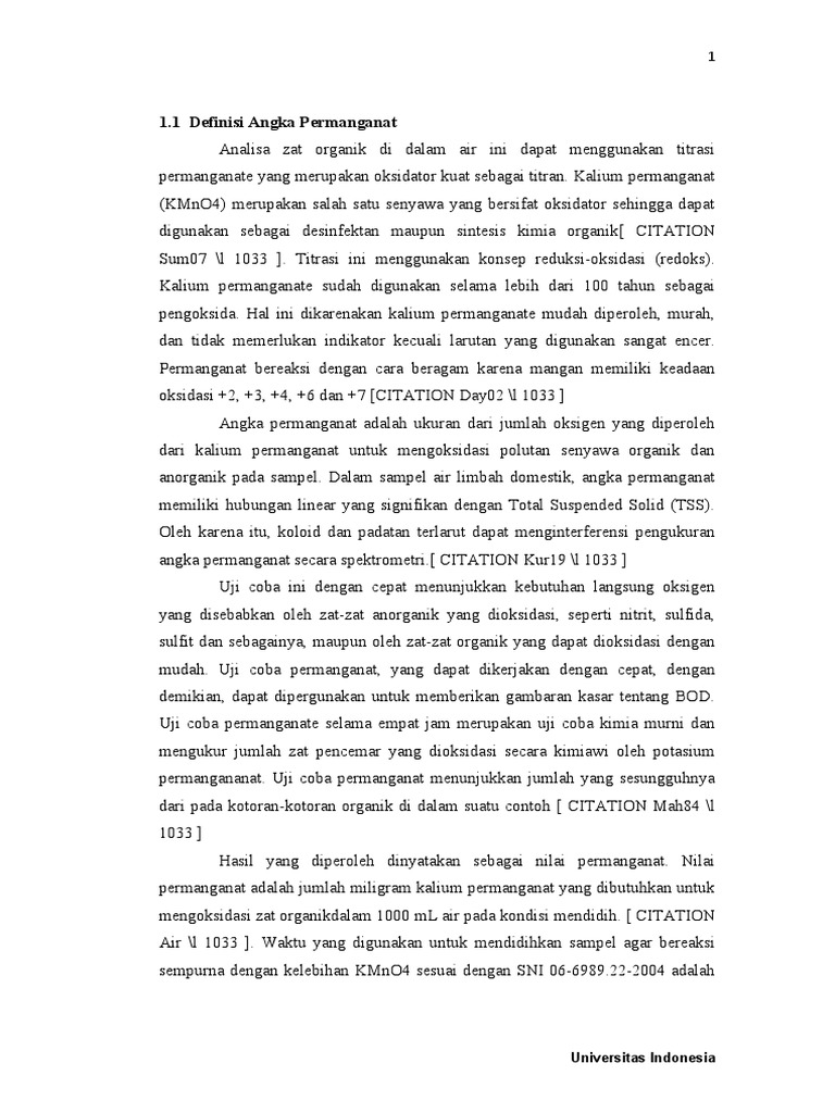 Definisi Angka Permanganat | PDF