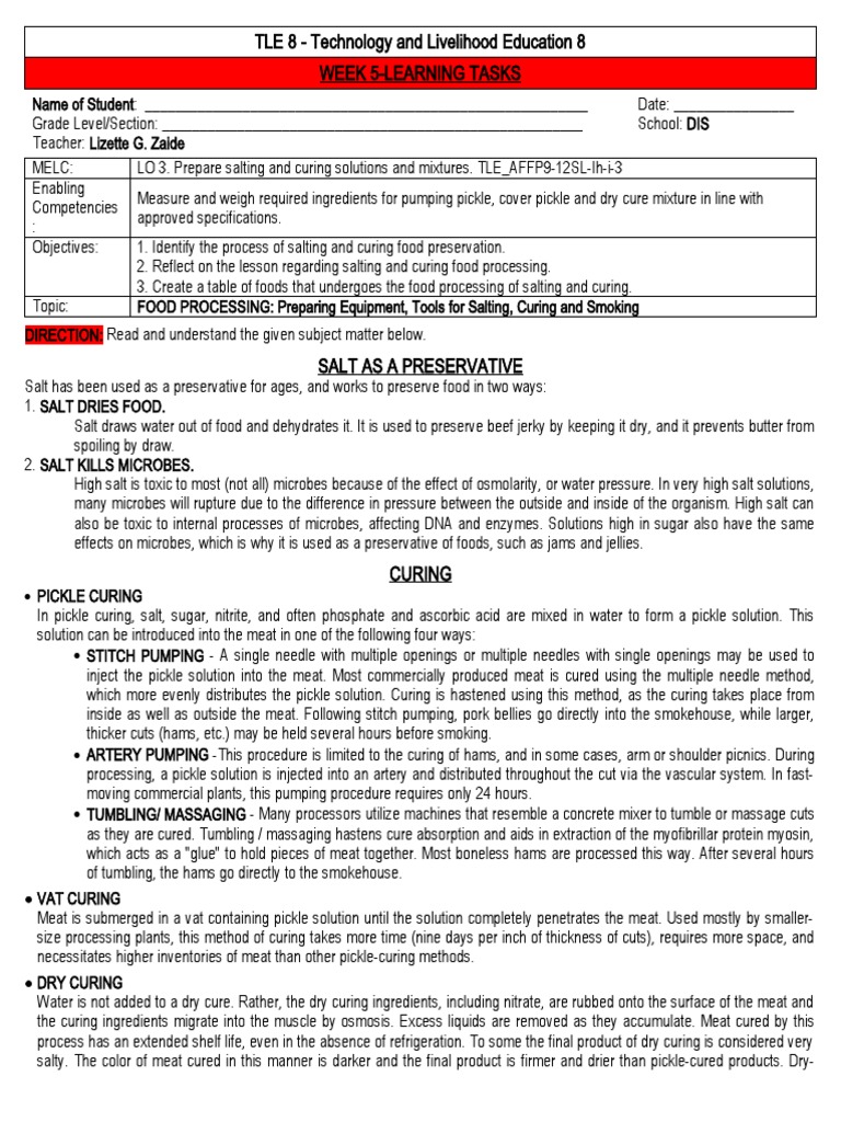 Salting and Curing: A Food Preservation Method | PDF | Curing (Food ...