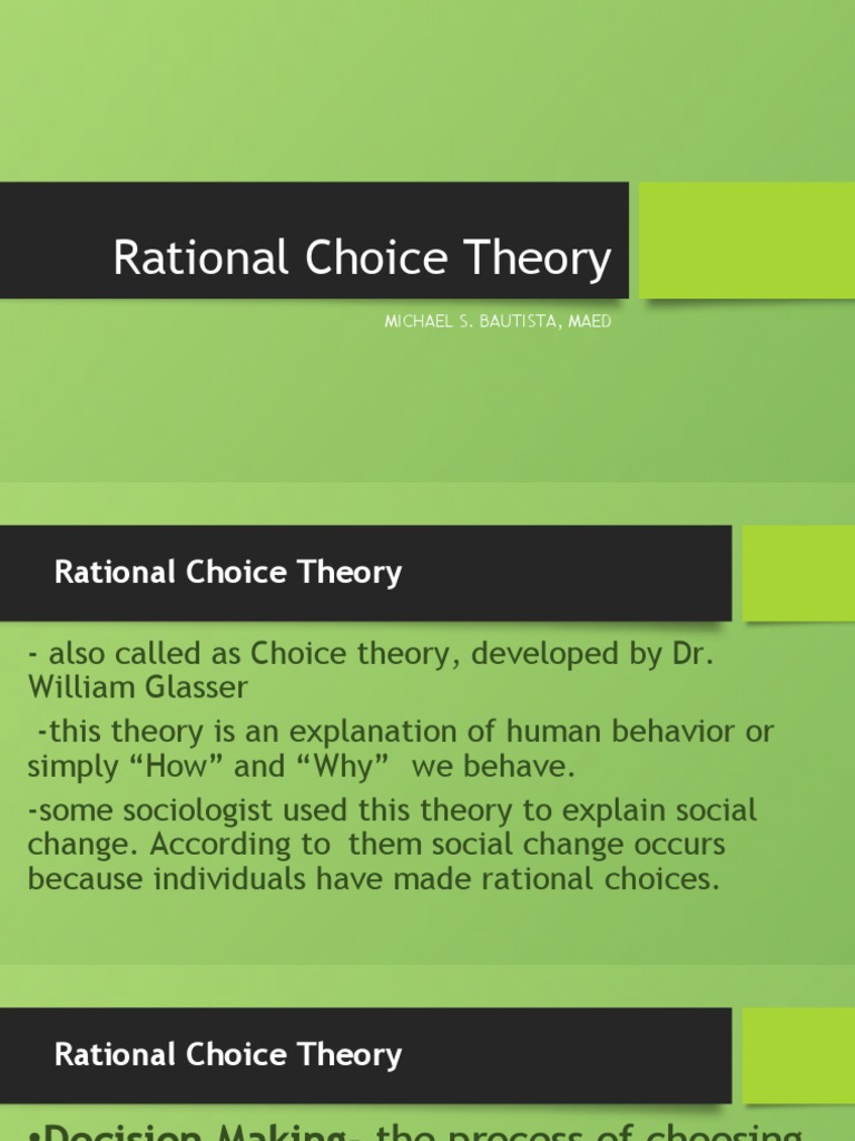 Rational Choice Theory | PDF | Rationality | Choice