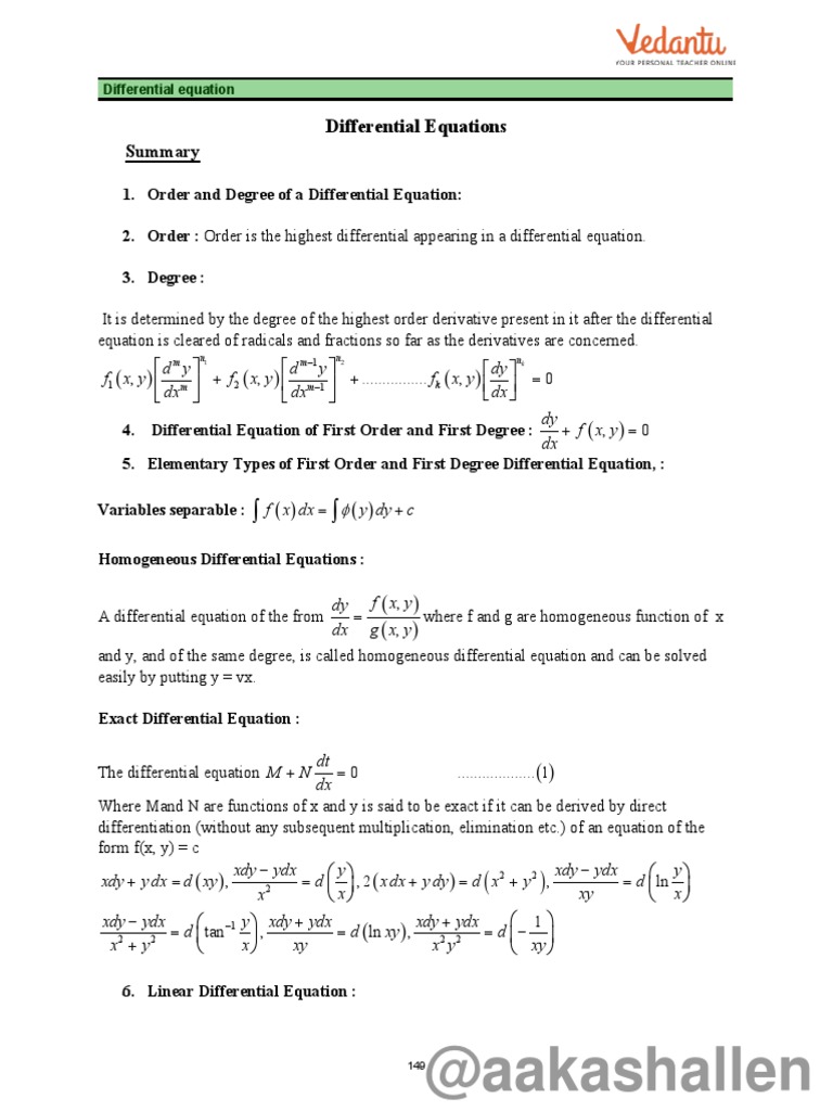 Differential Equations Guide | PDF | Equations | Mathematical Objects