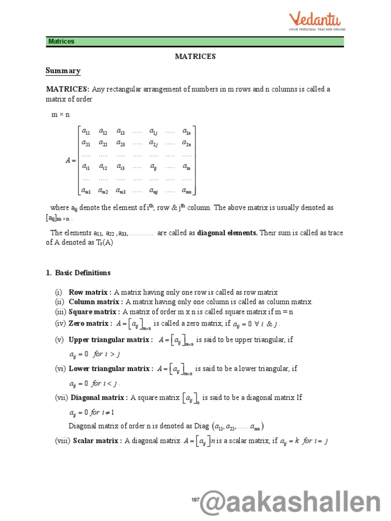08 Matrices | PDF | Matrix (Mathematics) | Functional Analysis