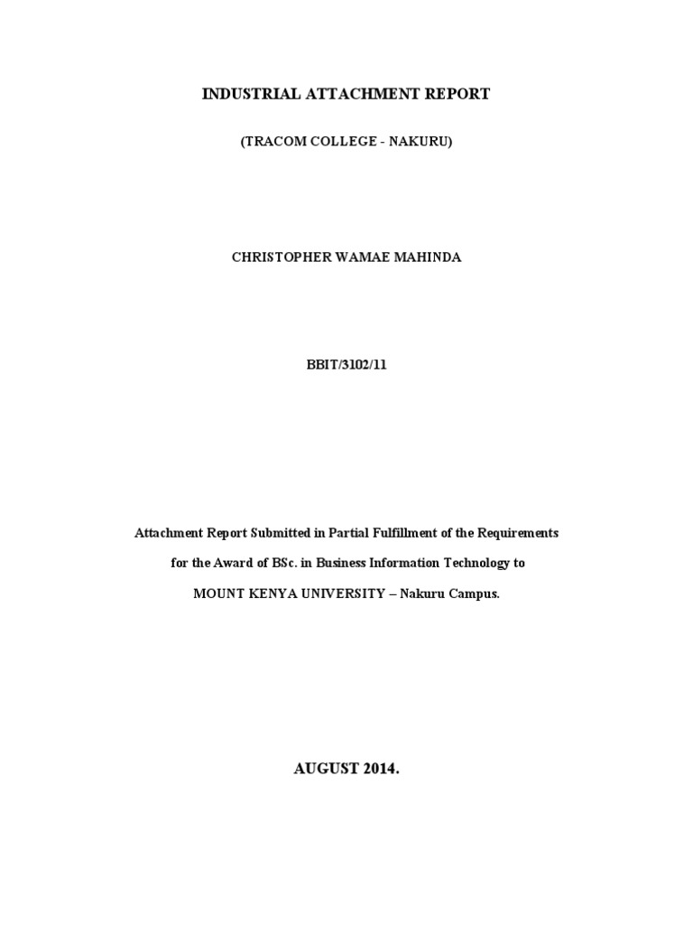 Industrial Attachment Report Tracom Coll | PDF | Computer Network ...
