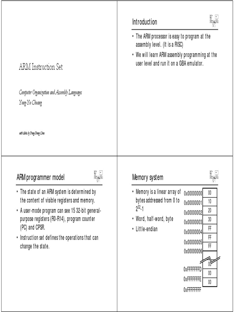 ARM Instruction Set: Computer Organization and Assembly Languages P GZ ...