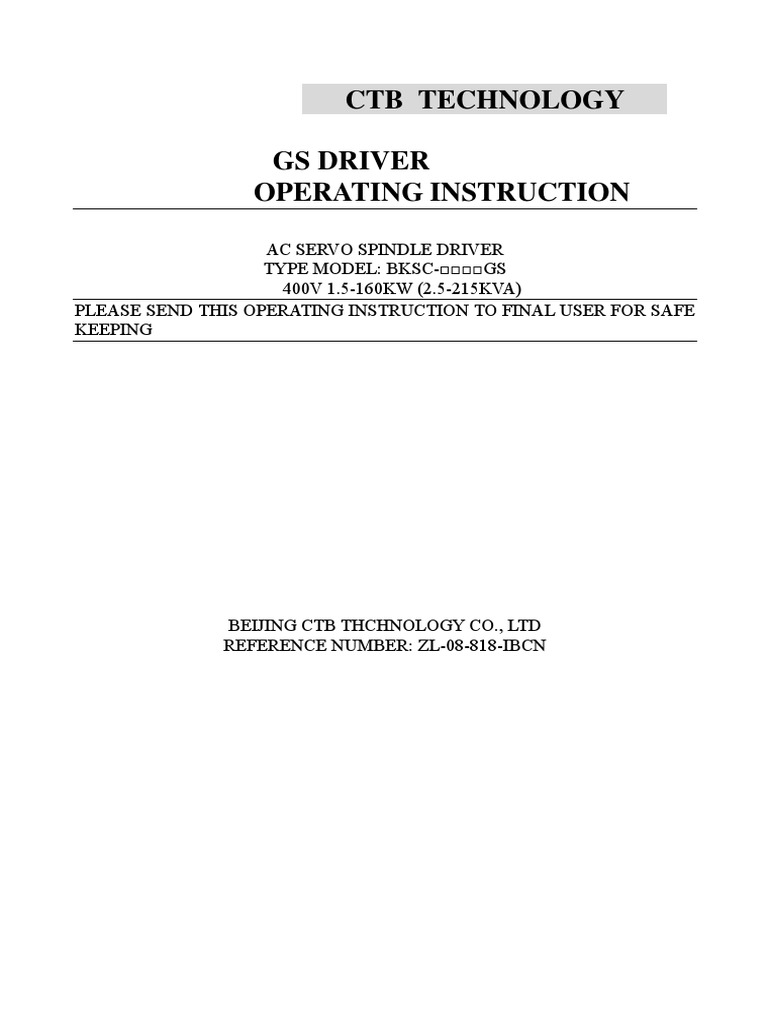 GS Driver Manuel | PDF | Electric Motor | Capacitor