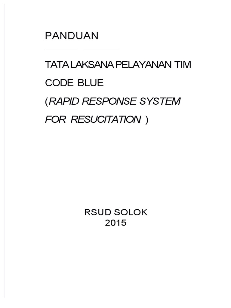 Panduan Code Blue | PDF | Medical Procedures | Practice Of Medicine