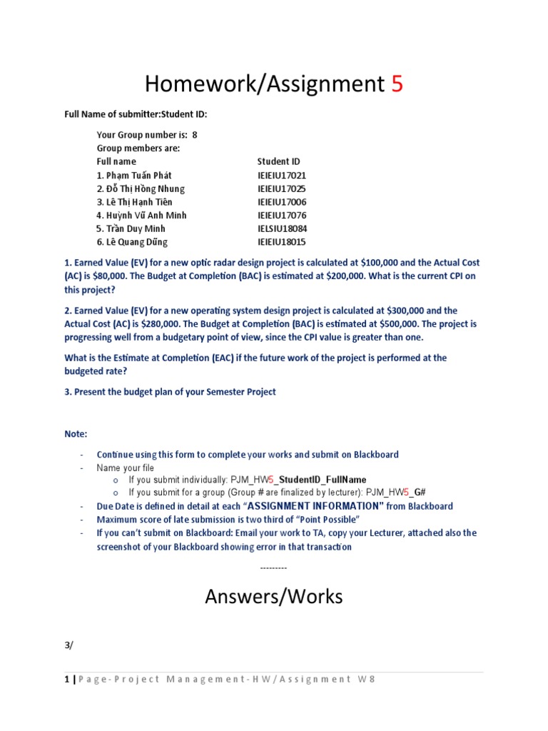Homework/Assignment: Answers/Works | Download Free PDF | Business