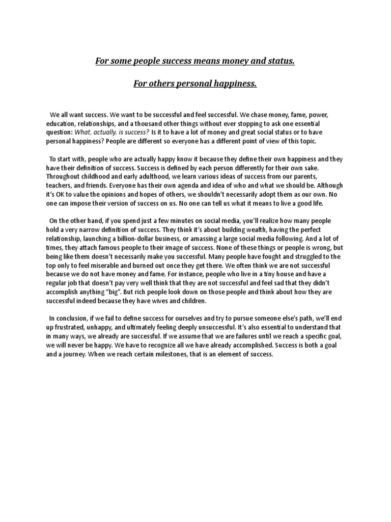 Defining Personal Success | PDF | Happiness