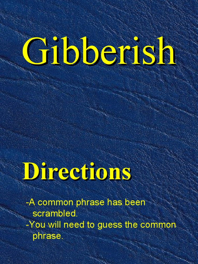 Gibberish | PDF