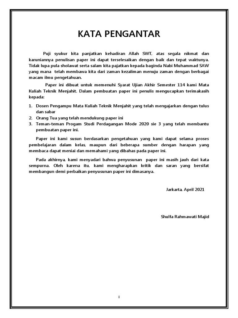 114 Paper Teknik Menjahit | PDF