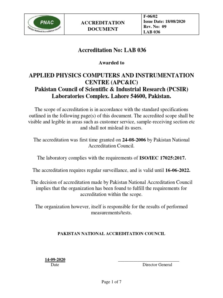 PCSIR Calibration Accreditation | PDF | Laboratories | Alternating Current
