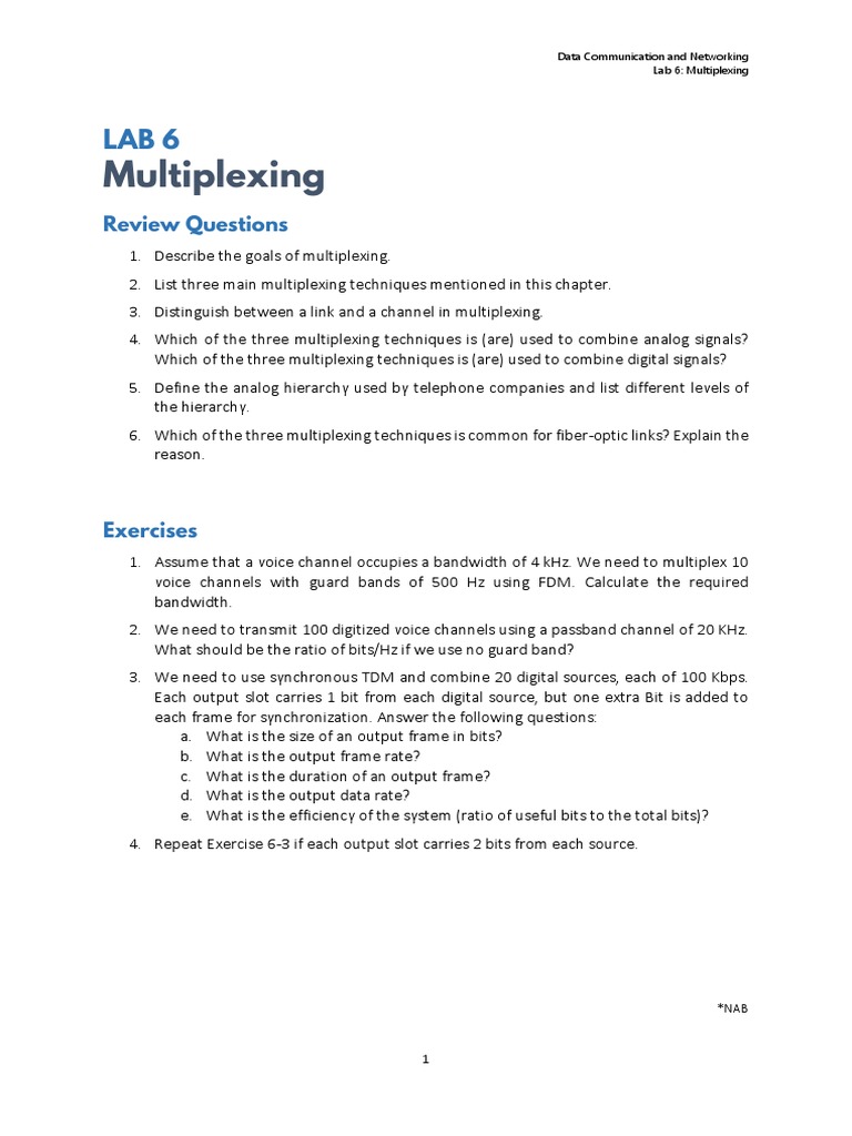 Lab 6 Multiplexing | PDF