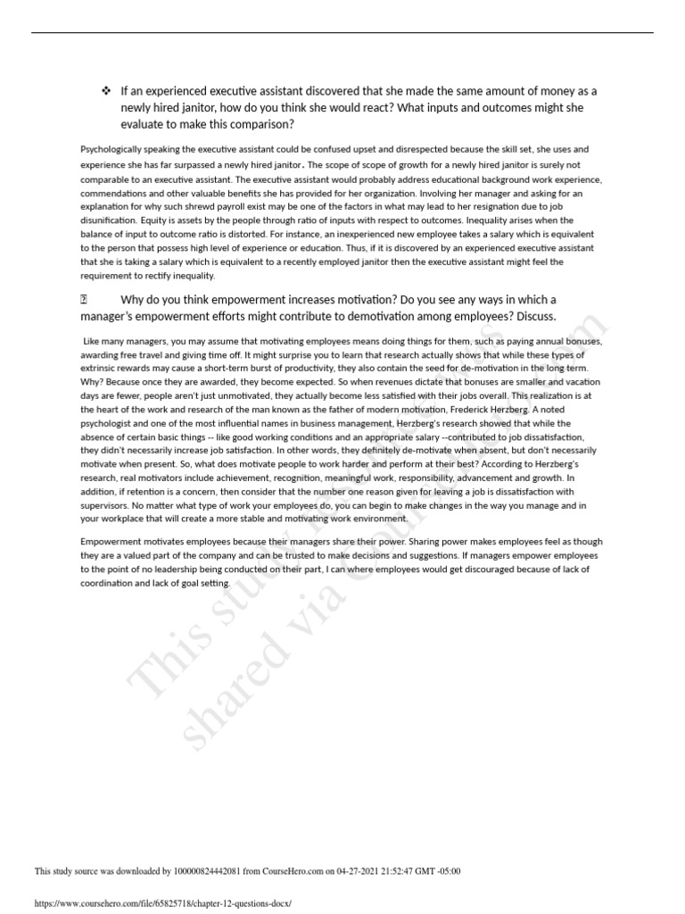 Chapter 12 Questions | PDF