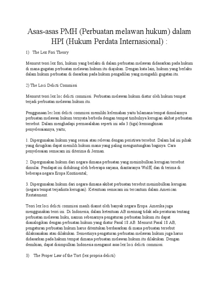 Asas Asas PMH Dalam Hpi | PDF | Politik