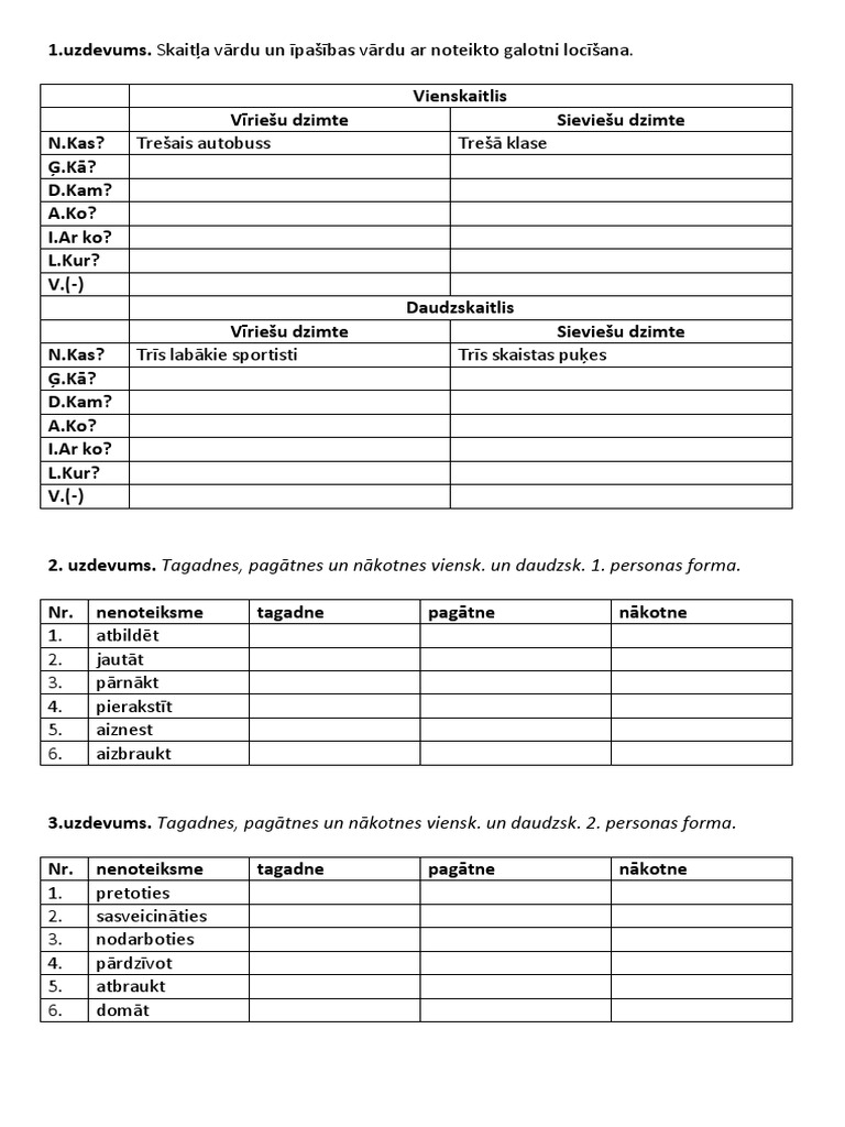 Latviesu Valodas Uzdevumi | PDF