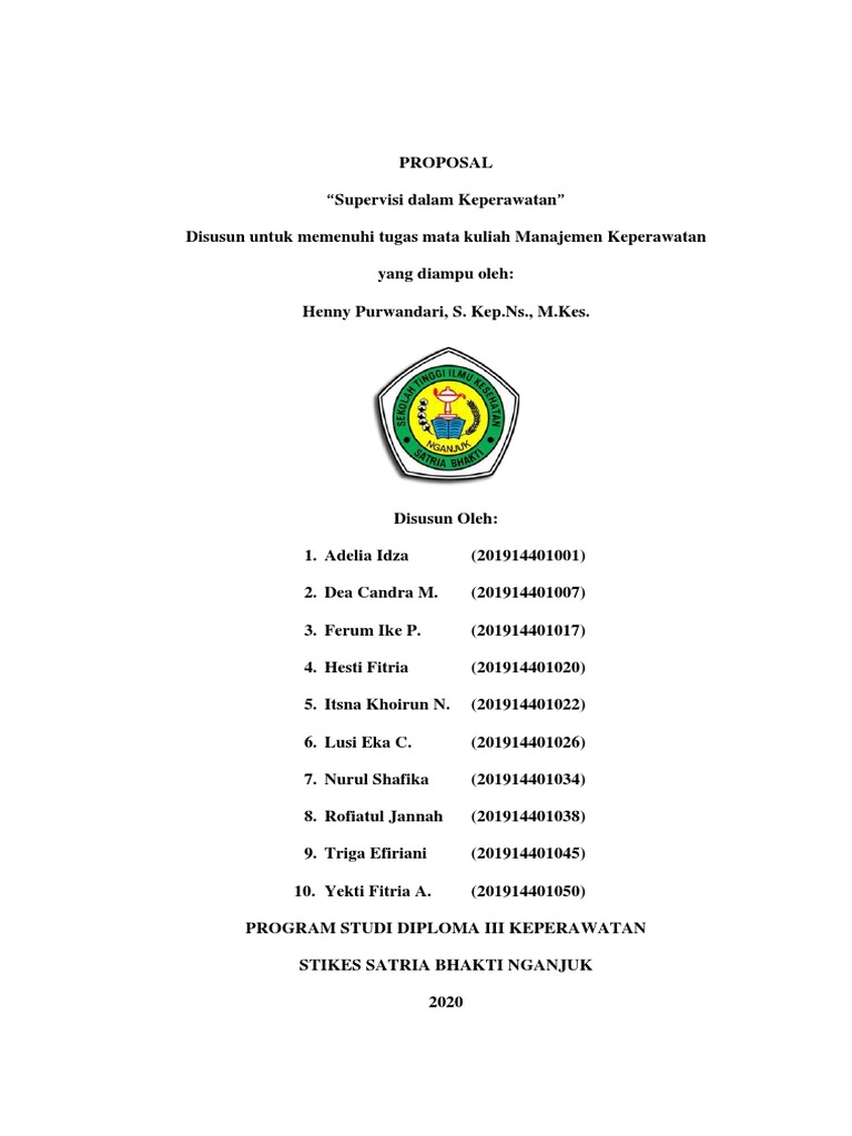 (Print) Kelompok 5 - Proposal Supervisi Dalam Keperawatan | PDF ...
