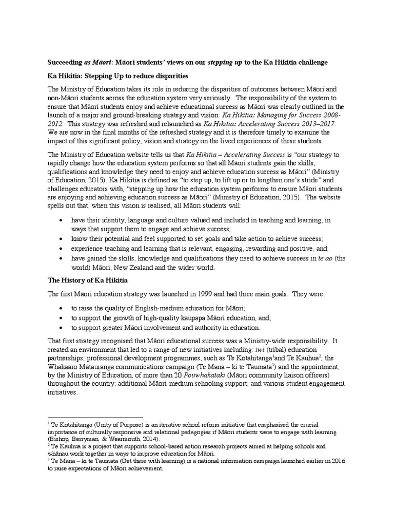 Ka Hikitia | Download Free PDF | Māori People | New Zealand