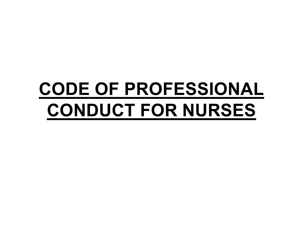 Nursing Professional Conduct Guidelines | PDF | Nursing | Profession