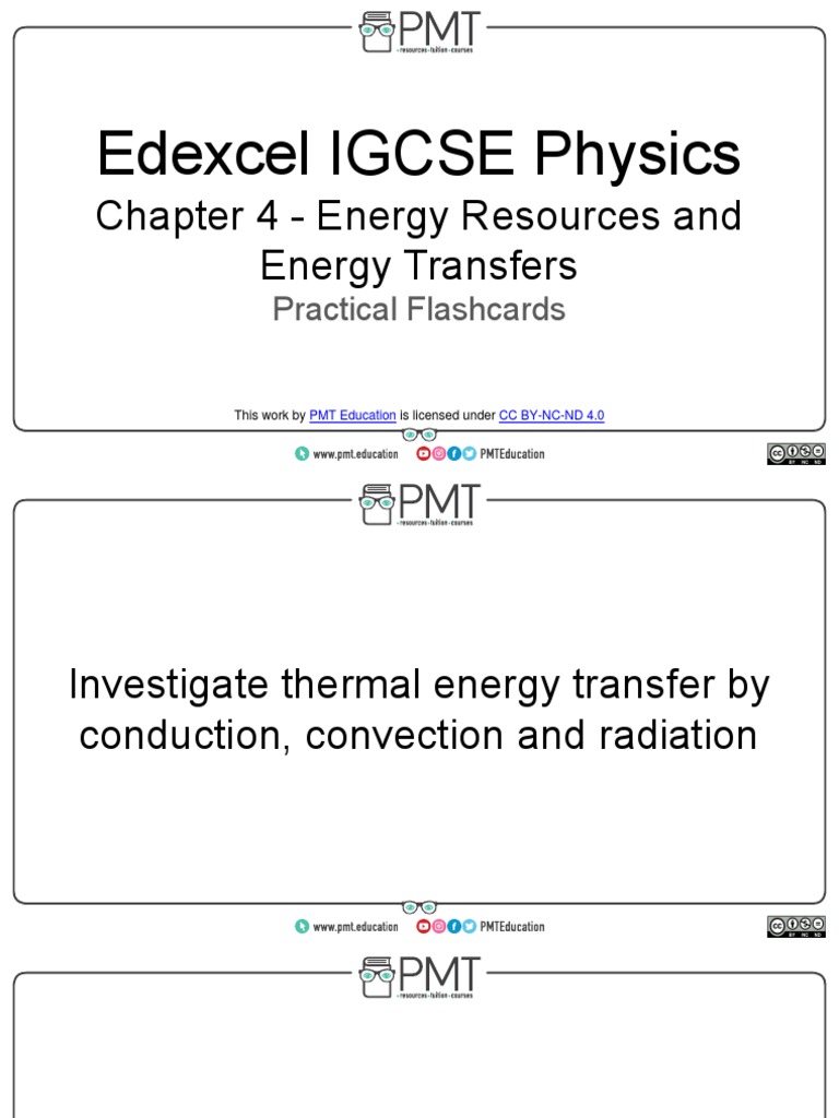 Edexcel IGCSE Physics: Energy Transfer Flashcards | PDF | Thermal ...