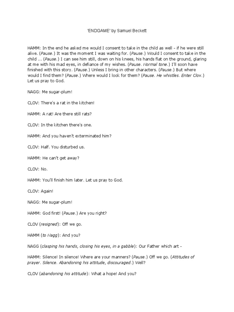 'ENDGAME' by Samuel Beckett | PDF