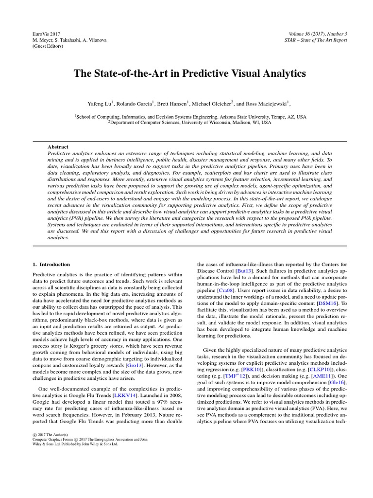 The State-Of-The-Art in Predictive Visual Analytics | PDF | Predictive ...
