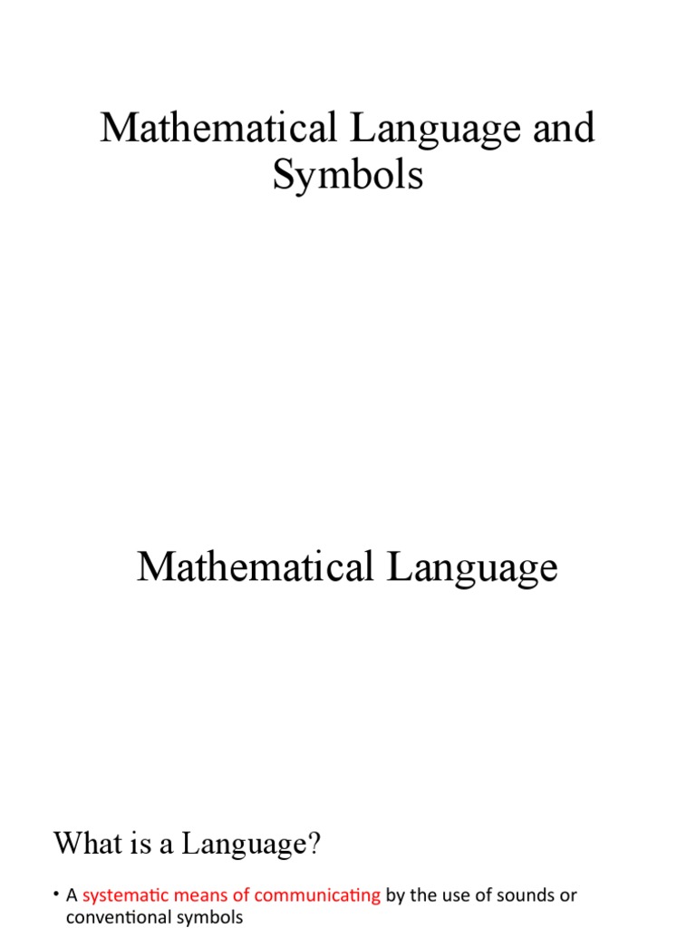 Lesson 2 Mathematical Language and Symbols | PDF | English Language ...