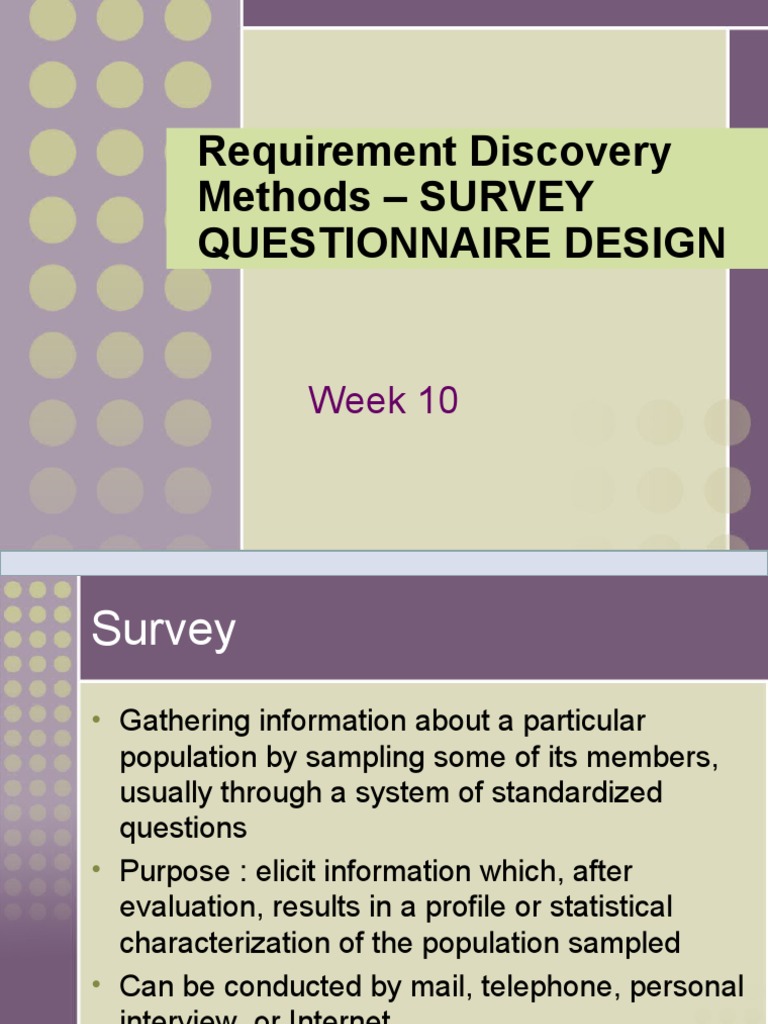 Requirements Discovery Method (Part 3) | PDF | Survey Methodology ...