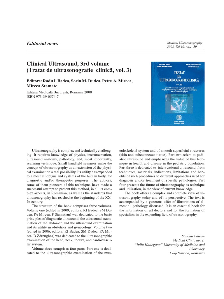 Fdocuments - in Tratat de Ultrasonografie Clinica Vol 3 | PDF