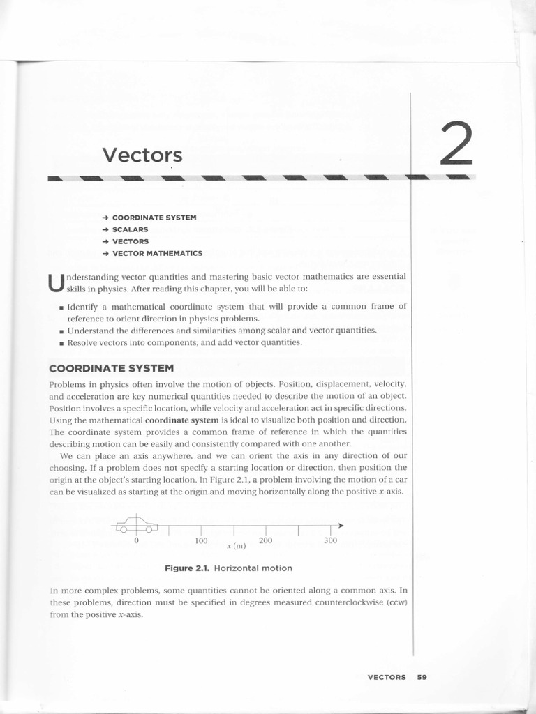 Vectors Coordinatesystem Scalars Pdf Euclidean Vector Cartesian Coordinate System