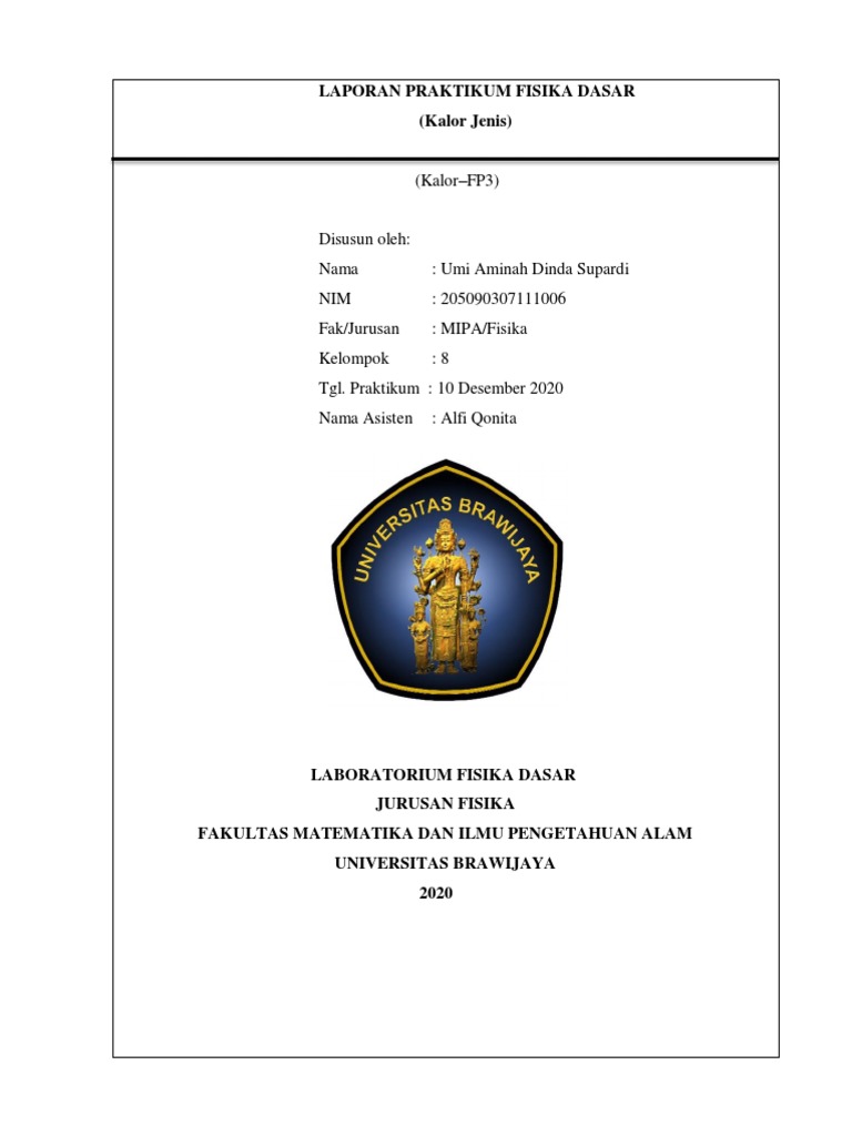 Praktikum Kalor Jenis oleh Umi Aminah | PDF