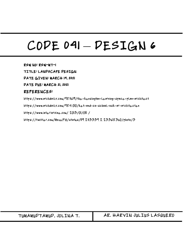 CODE 041 - Design 6: References | Download Free PDF | Economic Sectors ...
