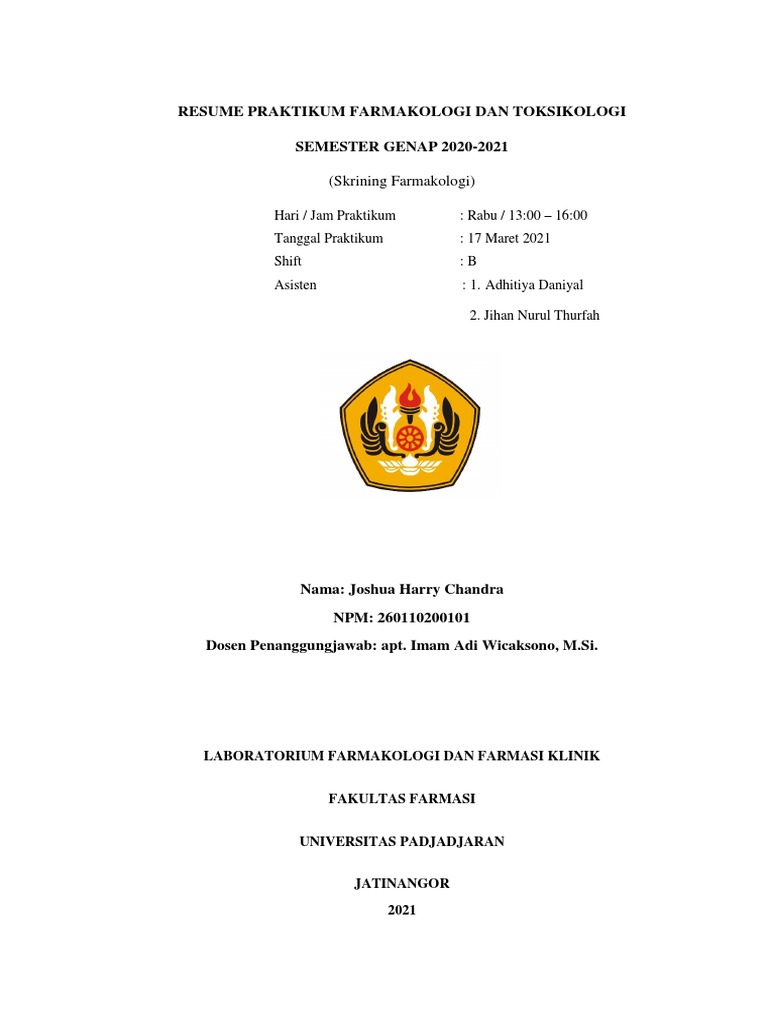 Praktikum Farmakologi Unpad | PDF | Kesehatan Holistik