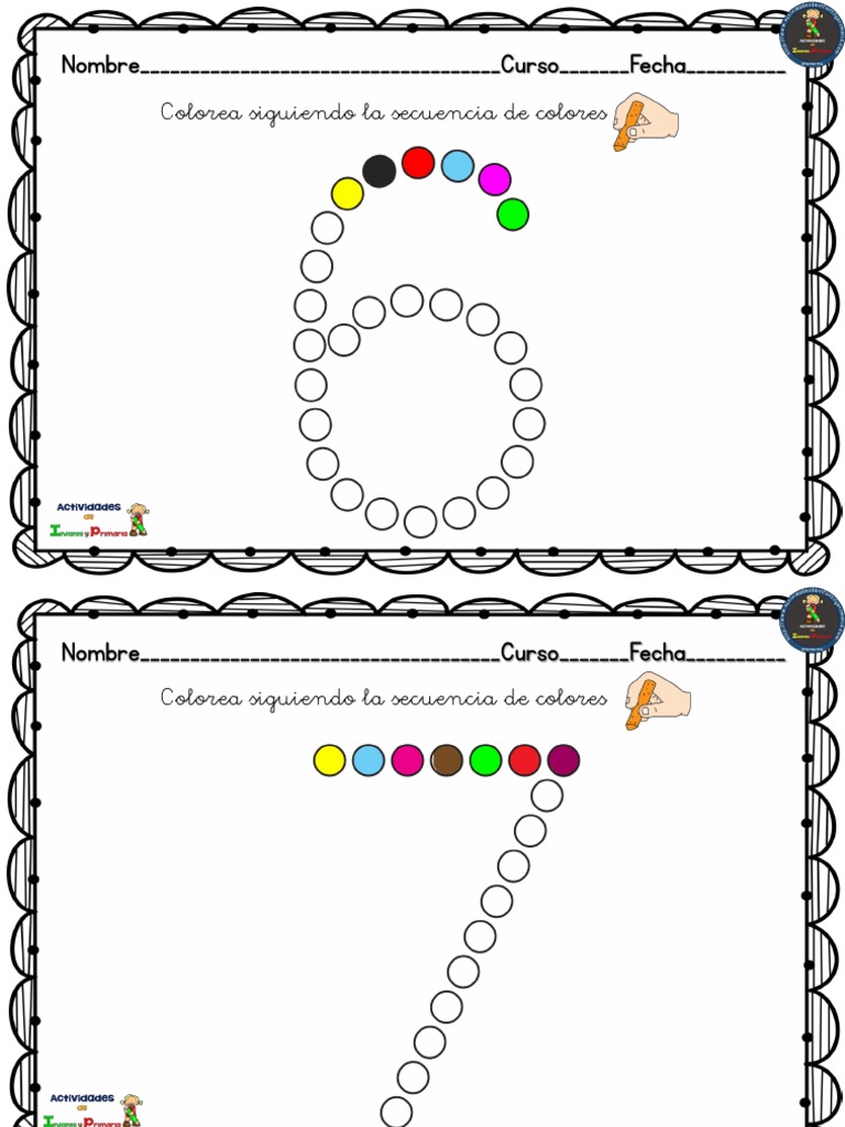 Actividades para Trabajar La Atencion Con La Secuencia de Colores 7 11 ...
