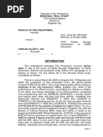 INFORMATION Sample | PDF | Prosecutor | Judiciaries