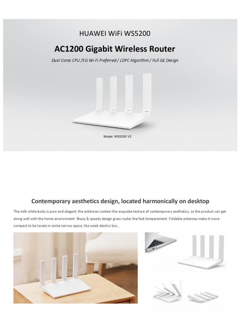 HUAWEI WiFi WS5200 Product Introduction | PDF | Wi Fi | Wireless