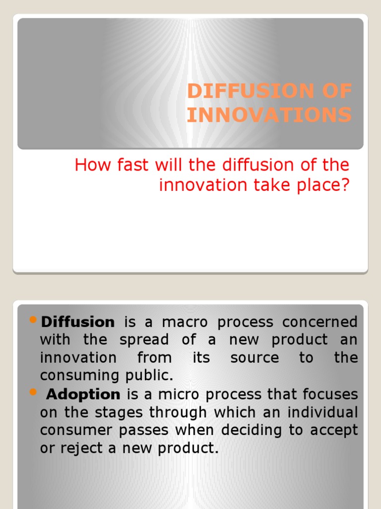 Understanding Innovation Diffusion Process | PDF | Innovation | Marketing
