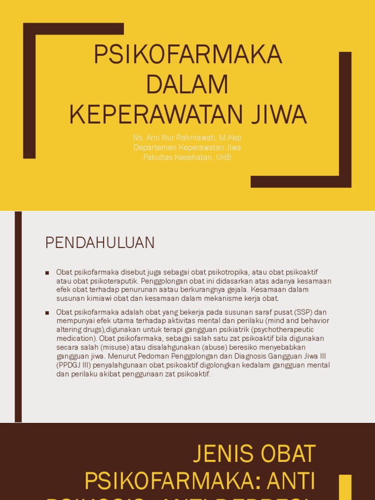 Psikofarmaka dalam Keperawatan Jiwa | PDF | Pengembangan Diri