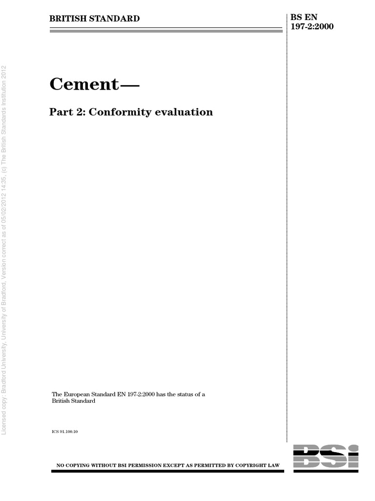 BS en 197-2-2000 | PDF | Regulation | Government